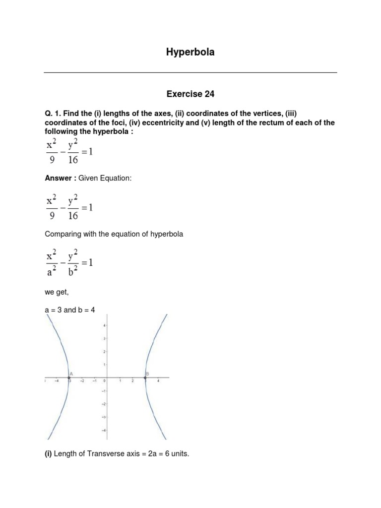 24 - Hyperbola | PDF | Euclidean Plane Geometry | Algebraic Geometry