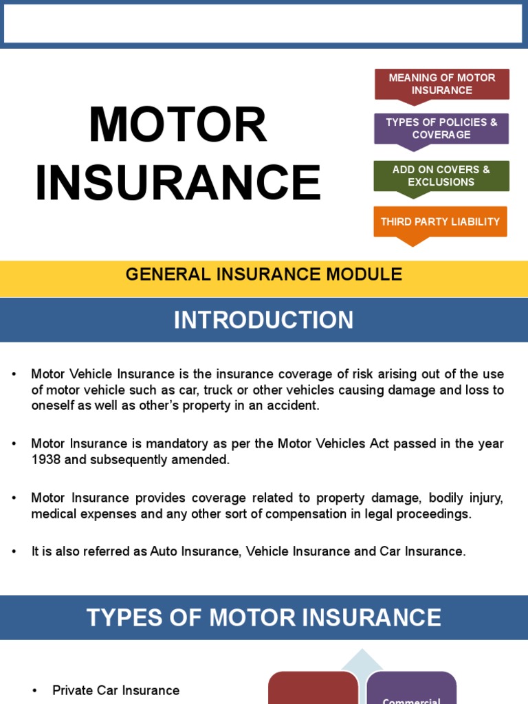 Motor Insurance - Final | PDF | Vehicle Insurance | Liability Insurance