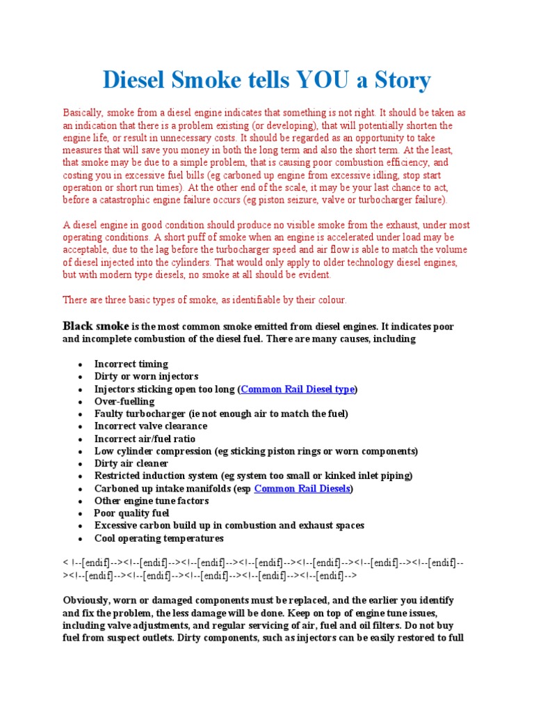Understanding Diesel Engine Smoke | PDF | Diesel Engine | Piston