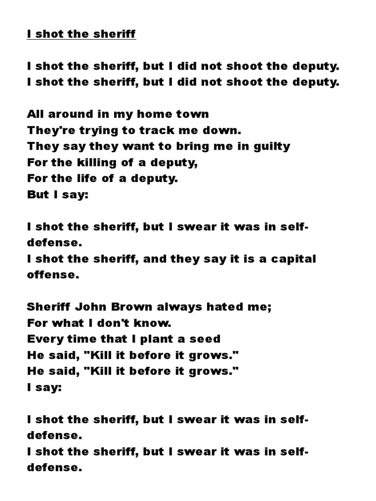 I Shot The Sheriff | PDF