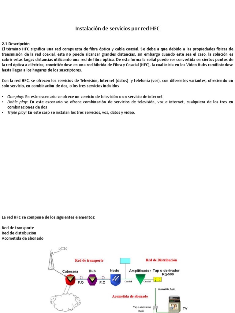 Tema 2 - Red HFC | PDF | Módem | Televisión por cable