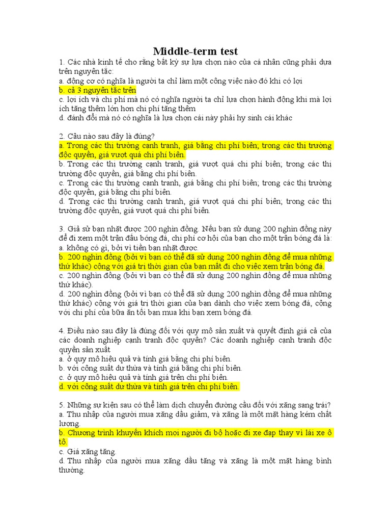 Middle-Term Test | PDF