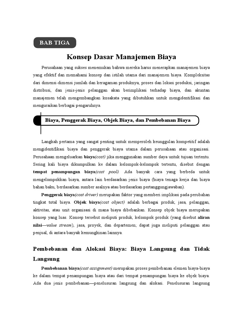 Manj Biaya Bab 3 | PDF