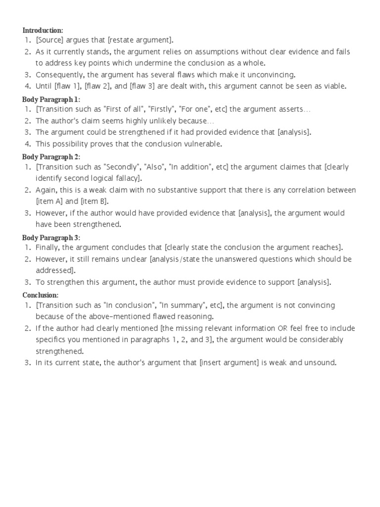 Awa Template | PDF | Argument | Reason