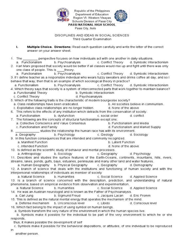 Diss Quarterly Exam (Diss) | PDF | Id | Psychology