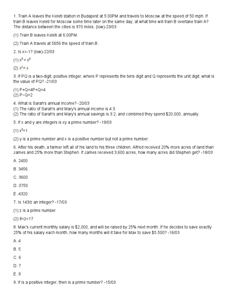 QUANT | PDF | Elementary Mathematics | Mathematics