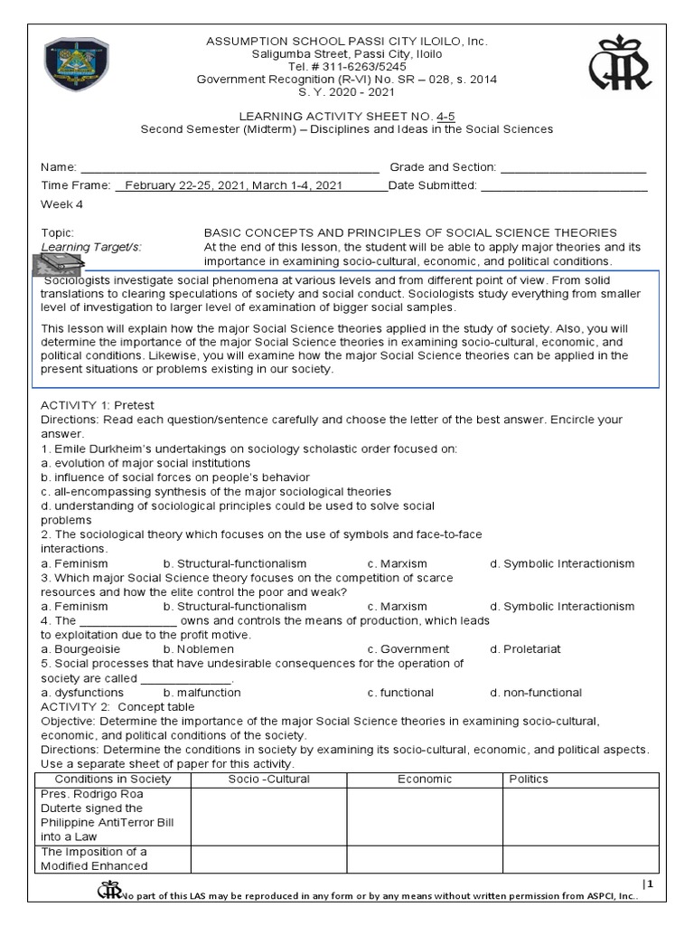DISS LAS 4-5 (2nd Sem) | PDF | Sociology | Social Sciences
