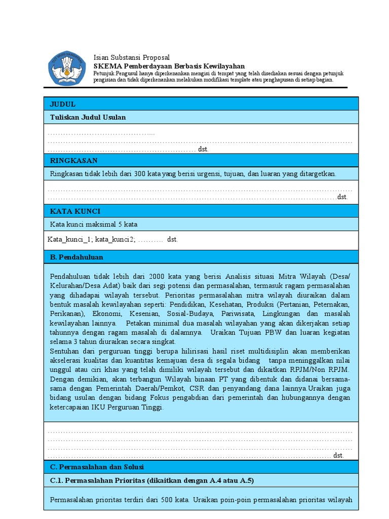Template Skema Pemberdayaan Berbasis Kewilayahan | PDF | Seni