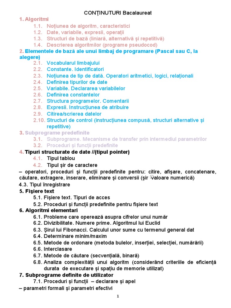 Teorie Informatică Bac | PDF