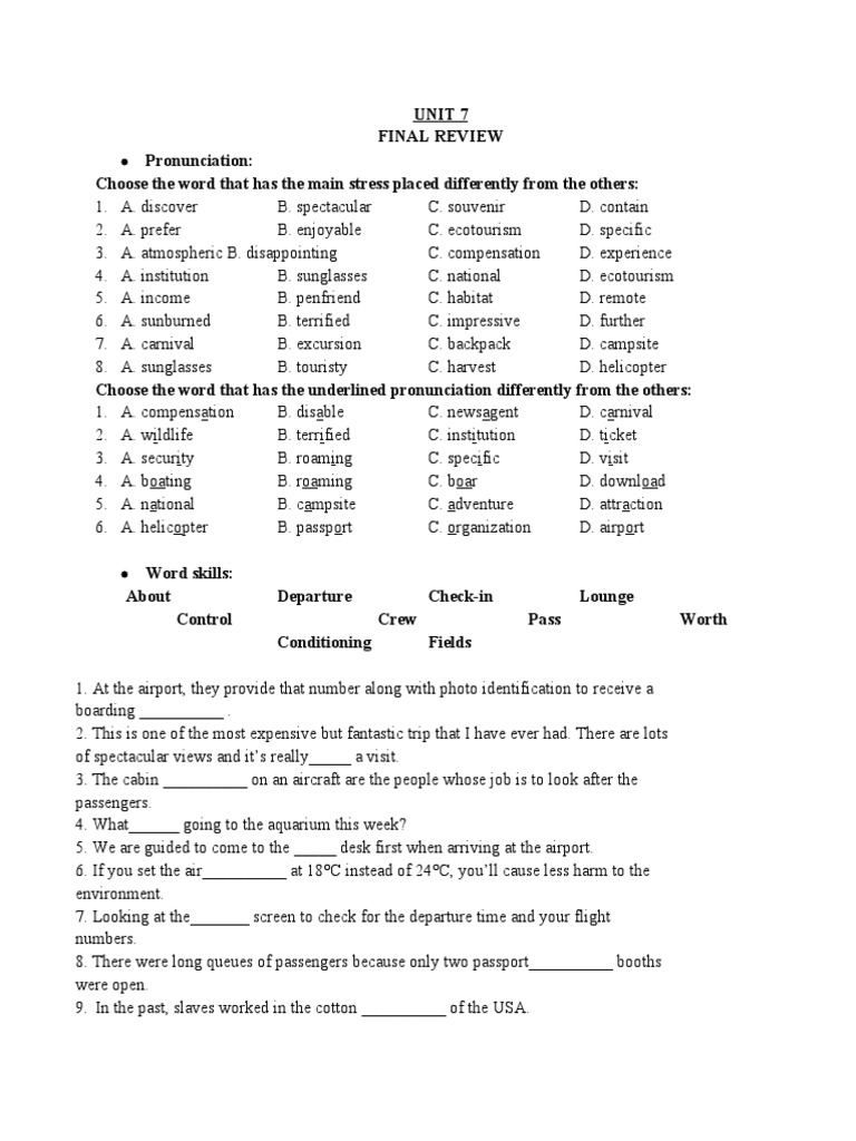 Final Review U7 g10 | PDF