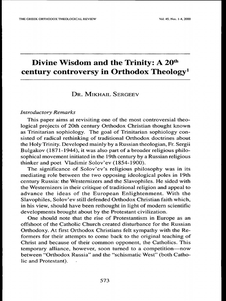 Divine Wisdom and The Trinity | PDF