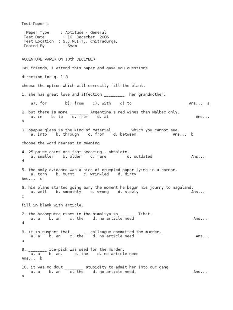 Accenture Test Paper 6 | PDF | Microprocessor | Integrated Circuit