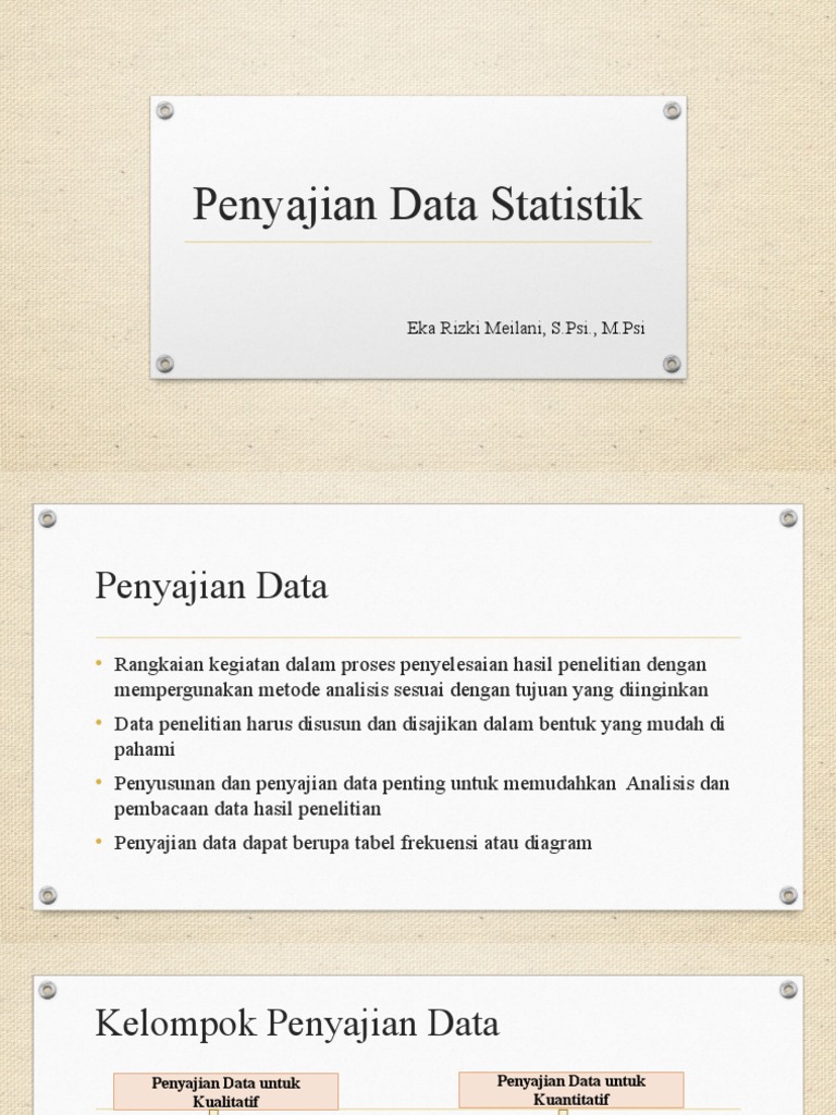 Penyajian Data Statistik | PDF | Metode & Bahan Ajar | Komputer