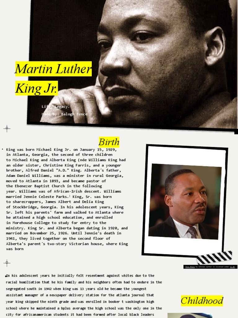 Martin Luther King Jr. Life and Legacy | PDF | Martin Luther King Jr ...