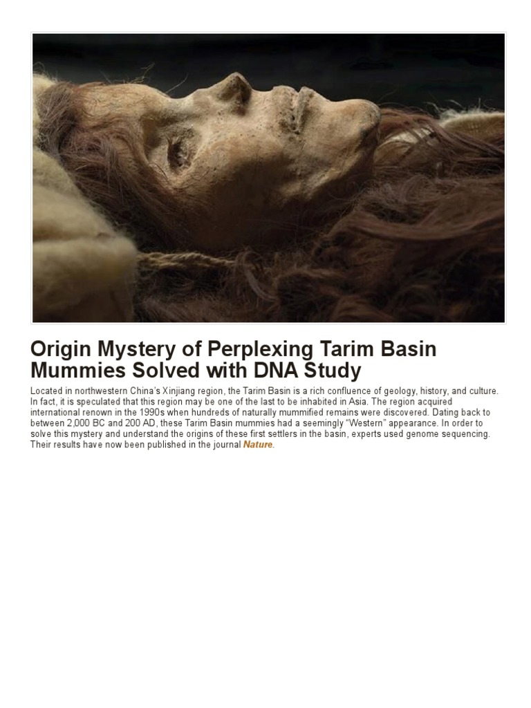 DNA Reveals Origins of Tarim Mummies | PDF