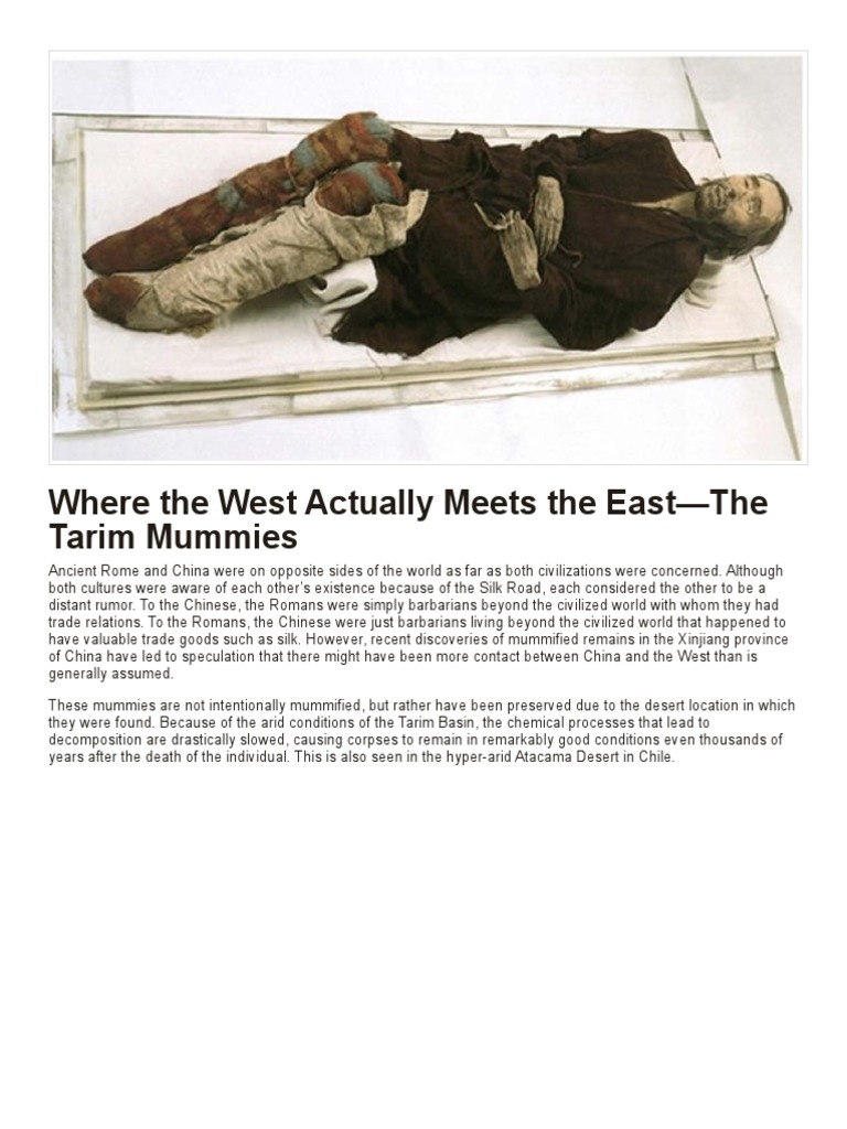 The Meeting of East and West: New Insights from the Tarim Mummies of ...