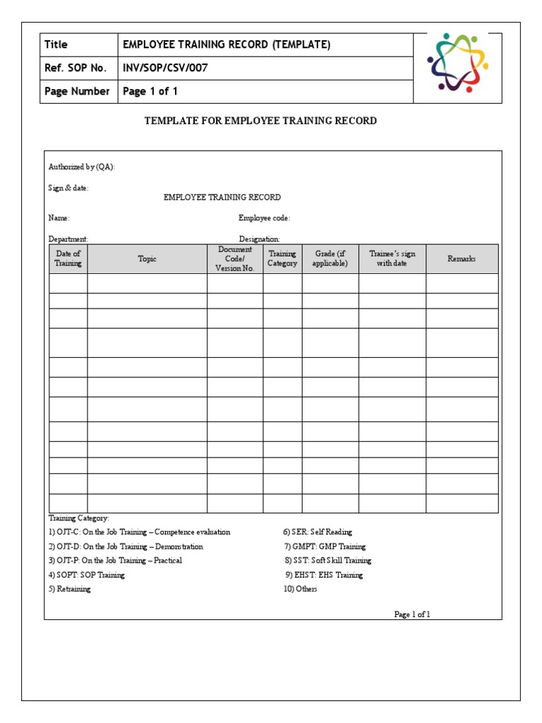 Annexure-03 (Employee Training Record) | PDF