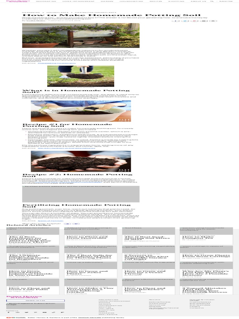 How To Make Homemade Potting Soil | PDF | Botany | Agriculture