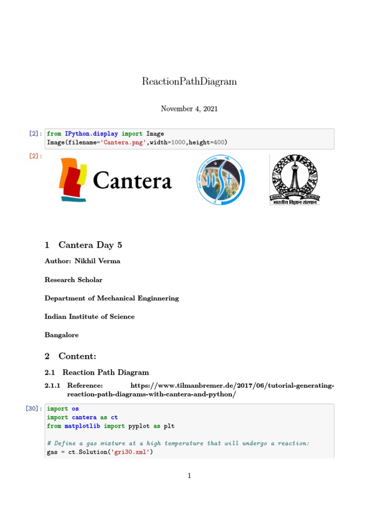 Reactionpathdiagram: 1 Cantera Day 5 | PDF | File Format | Computer File Formats