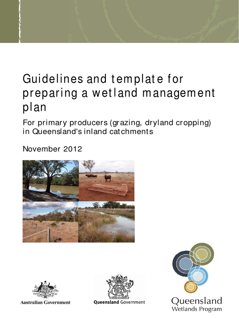 Guidelines Template For Preparing Wetland Management Plan 21-1-13 | PDF | Wetland | Flood