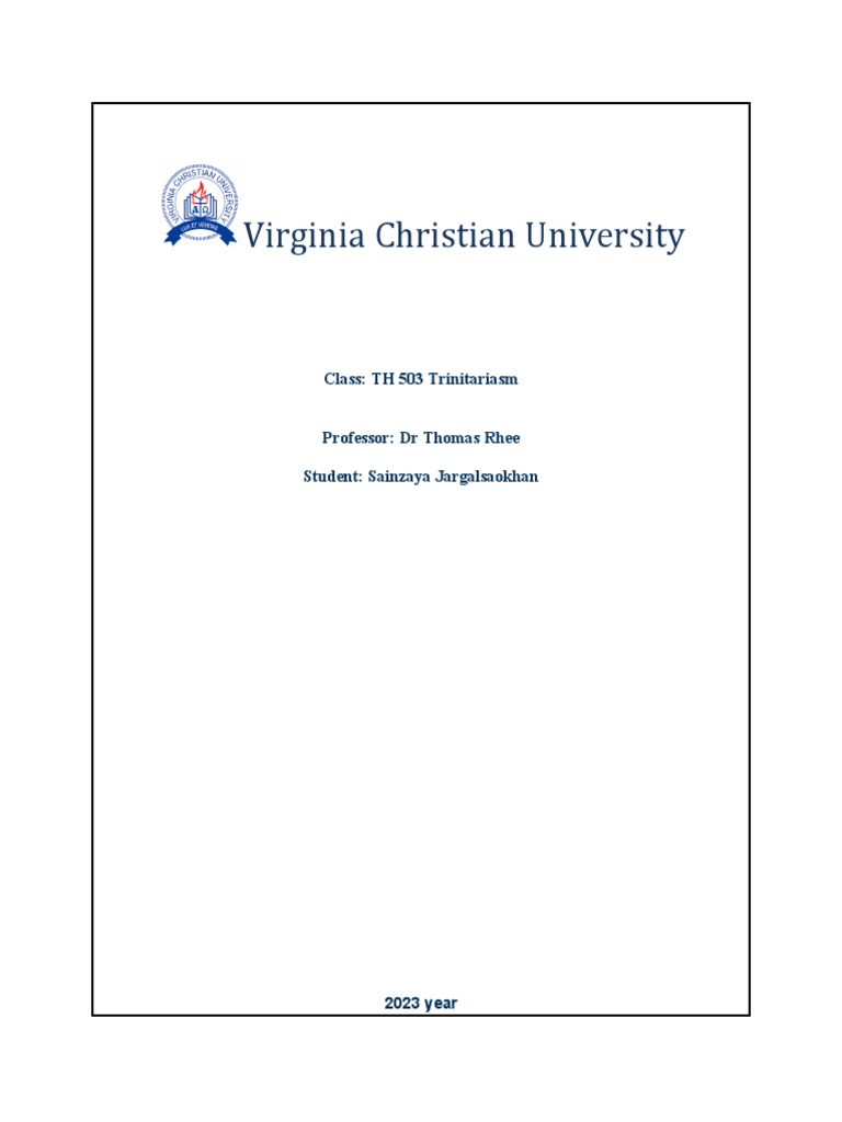 Assignment 4 Sainzaya | PDF | Trinity | God