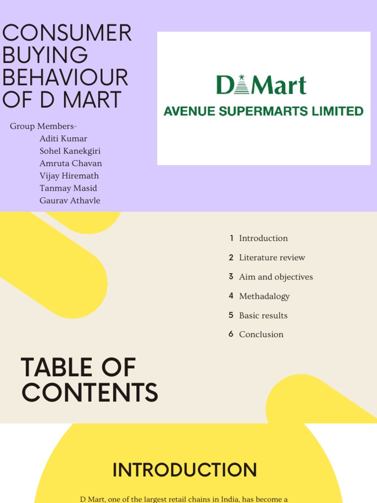 Consumer Buying Behaviour of D Mart | PDF | Sampling (Statistics) | Survey Methodology