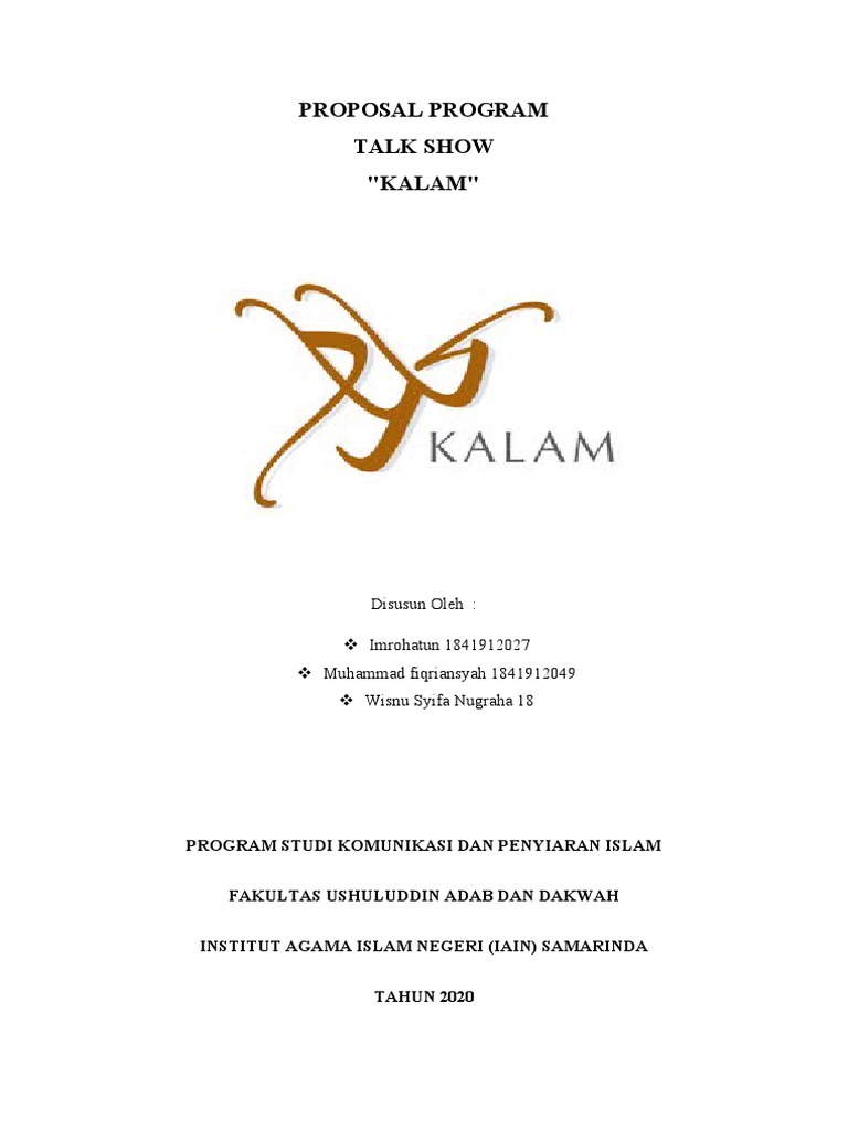 Proposal Program Siaran k-3 | PDF