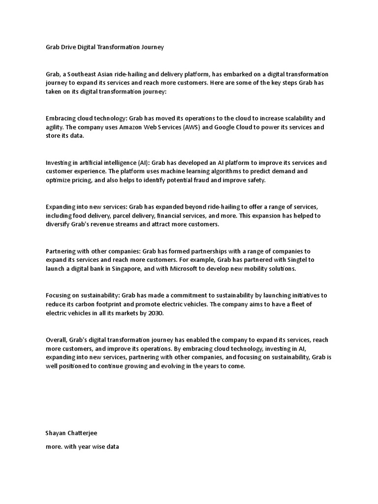 Grab Drive Digital Transformation Journey | PDF | Disruptive Innovation ...