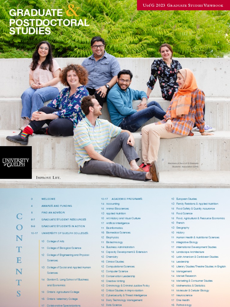 2023 U of Guelph Grad Studies Viewbook - Nov22 | PDF | Science | Postgraduate Education