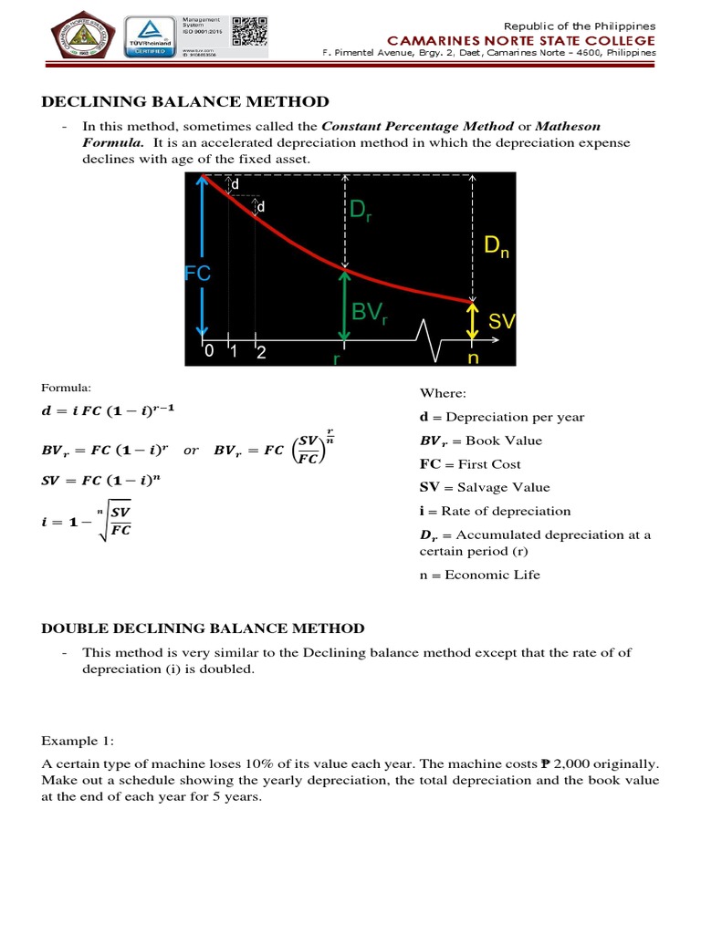Declining Balance Method | PDF | Depreciation | Book Value