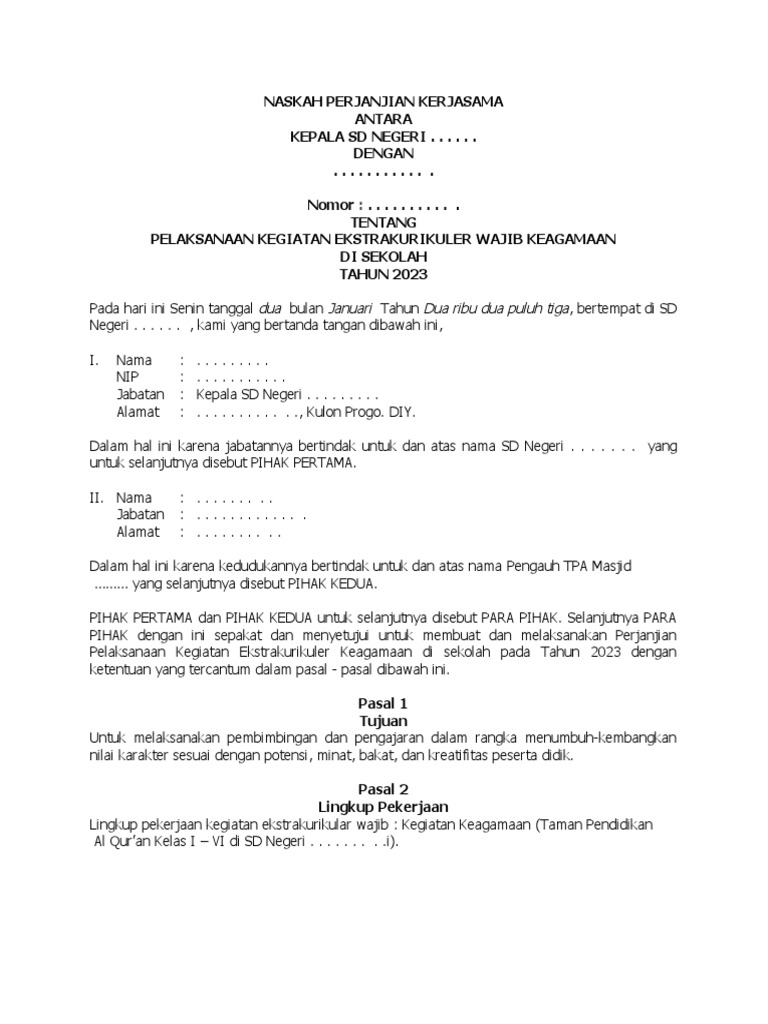 Contoh Mou | PDF | Pengelolaan Keuangan & Uang | Ilmu Sosial