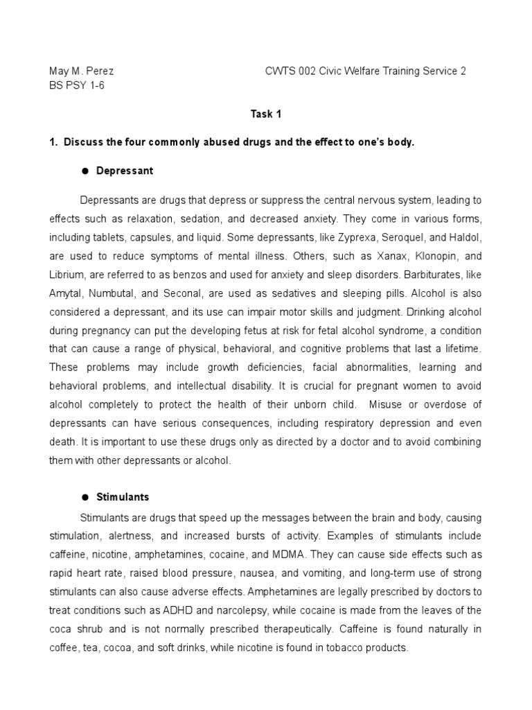 CWTS | PDF | Narcotic | Hallucinogen