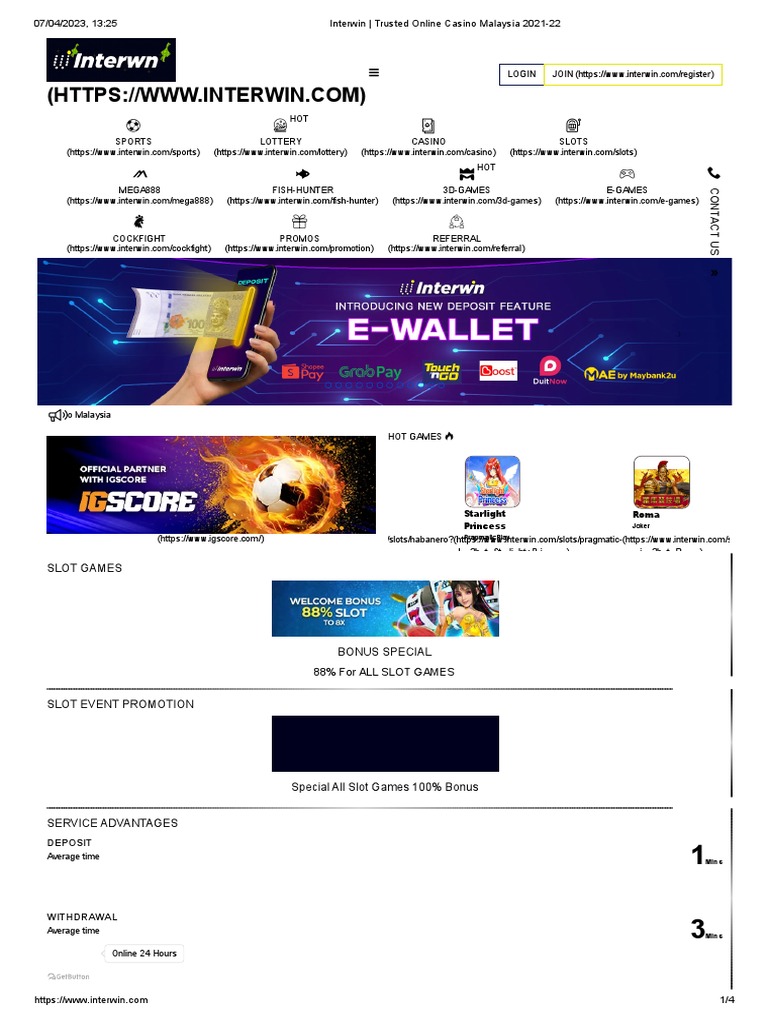 Interwin Trusted Online Casino Malaysia 2022-23 | PDF | Gambling | Slot ...