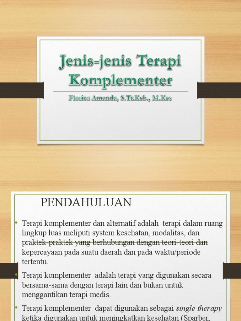 Jenis-Jenis Terapi Komplementer | PDF | Pengembangan Diri Jenis-Jenis Terapi Komplementer | PDF | Pengembangan Diri