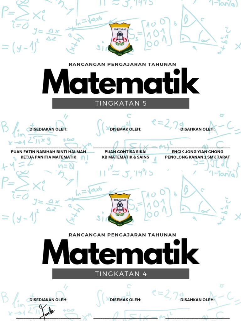 Rancangan Pengajaran Matematik & Sains | PDF