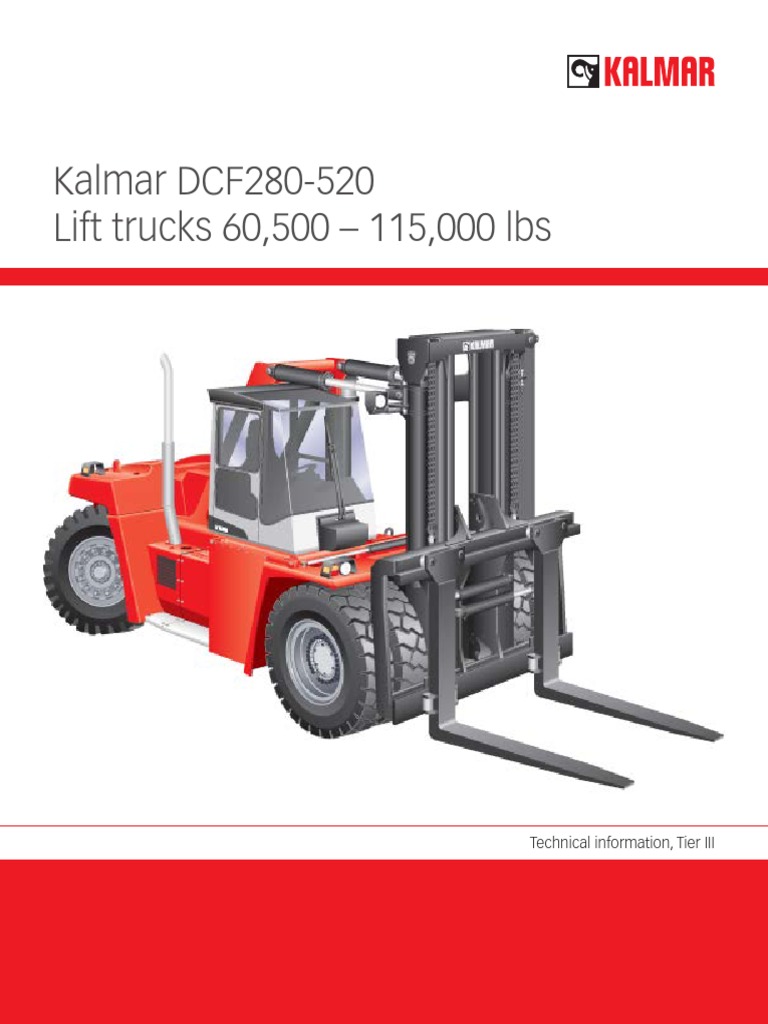 Kalmar dcf280 520 Lift Trucks 60 500 115 000 Lbs | PDF | Steering | Truck