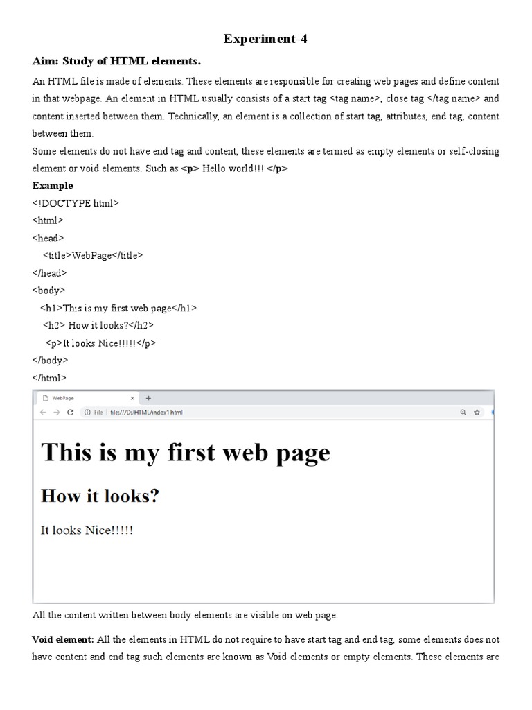 IT-406 Web Design Lab 4 | Download Free PDF | Html Element | Html