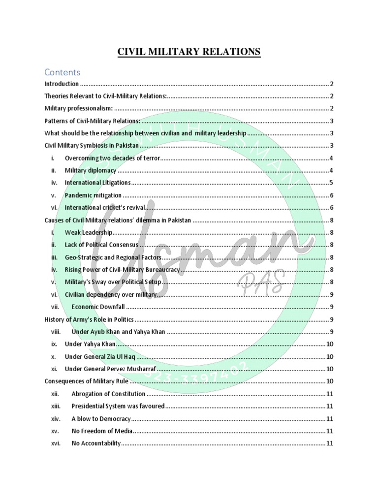 Civil Military Relations | PDF | Civil–Military Relations | Pakistan