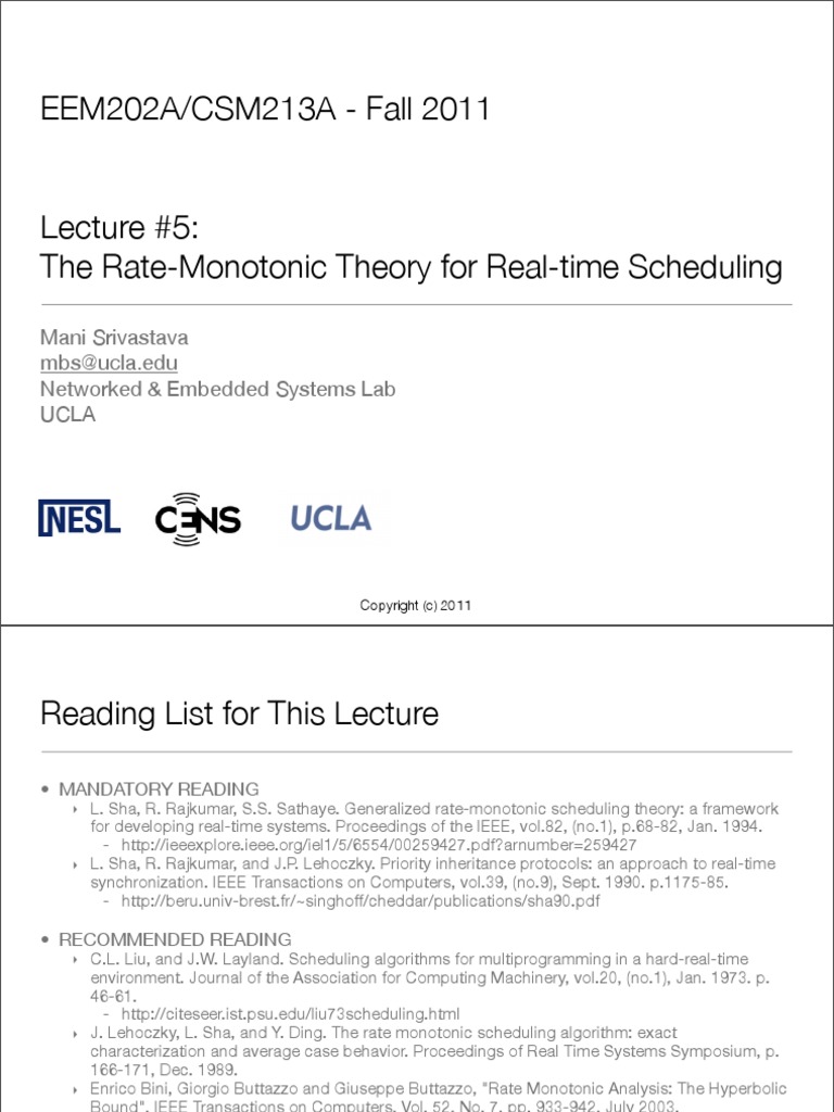 EEM202A/CSM213A - Fall 2011: Mani Srivastava Mbs@ucla - Edu Networked ...