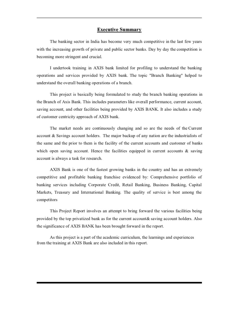 Executive Summary Raw | PDF | Transaction Account | Banks