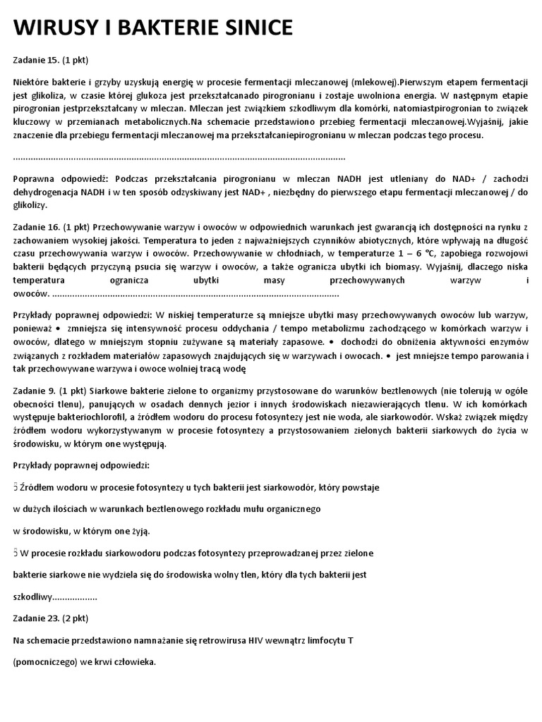 Wirusy I Bakterie Sinice | PDF