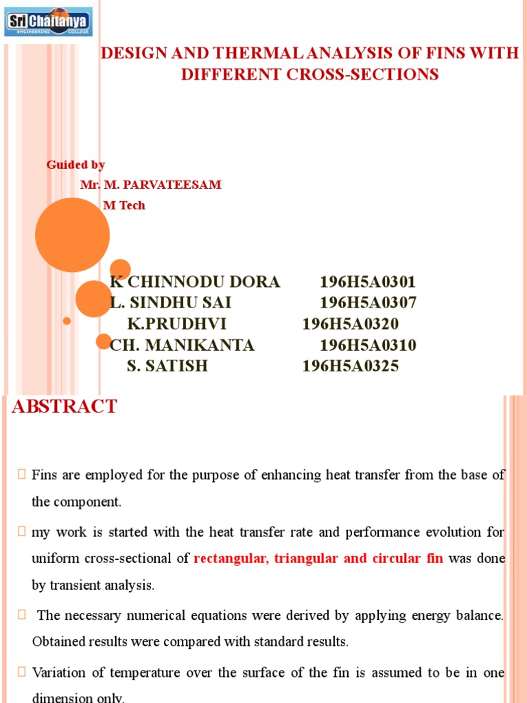 Design and Thermal Analysis of Fins With Different Cross-Sections | PDF ...