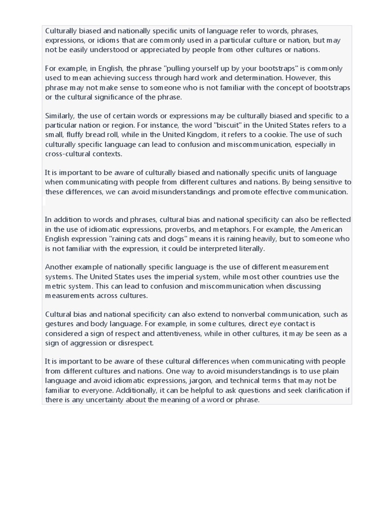 Understanding Culturally Biased Language | PDF | Idiom | Jargon