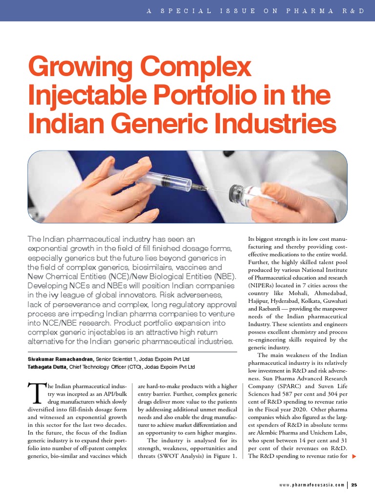 Growing Portfolio of Complex Injectables | PDF | Generic Drug ...