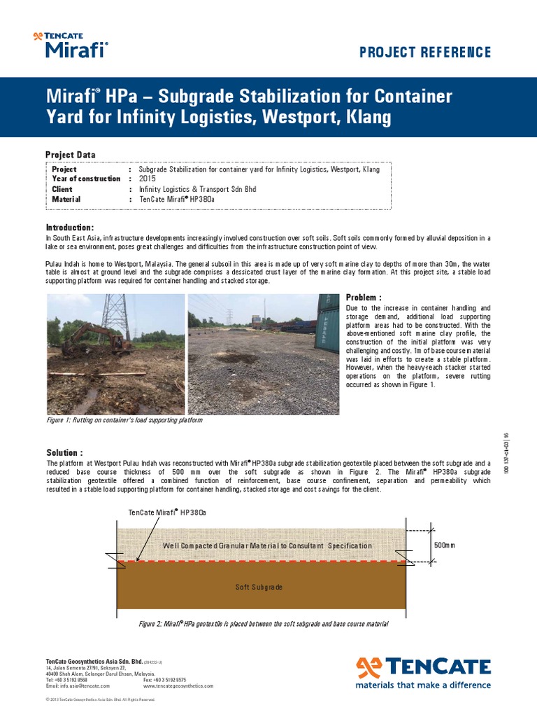 Mirafi Hpa - Subgrade Stabilization For Container Yard For Infinity ...