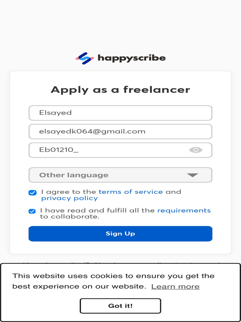 Apply As A Freelancer - Happy Scribe | PDF