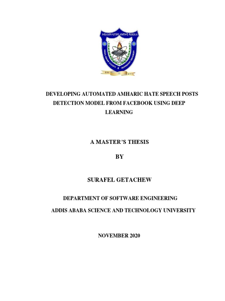 Developing Automated Amharic Hate Speech Posts Detection Model From Facebook Using Deep Learning ...