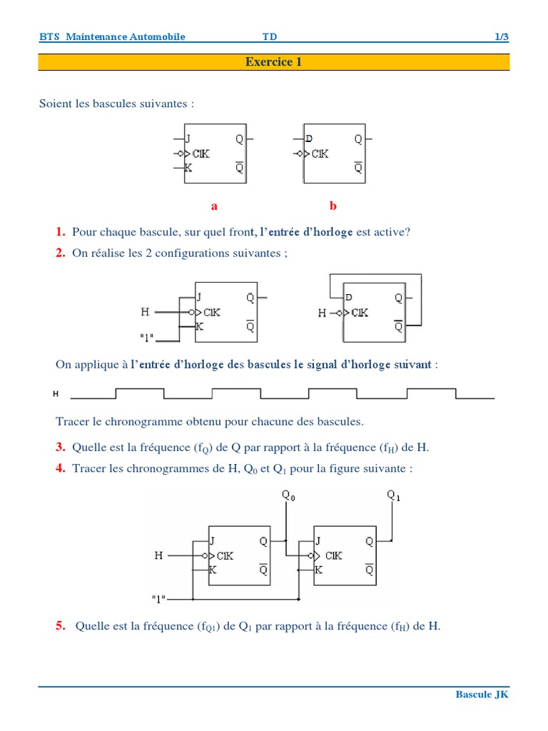 TD - Bascules JK-1 | PDF
