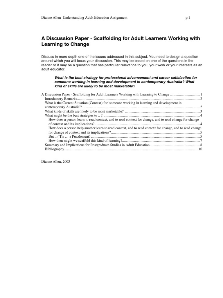 Adult Education: Scaffolding For Adult Learners Working With Learning ...
