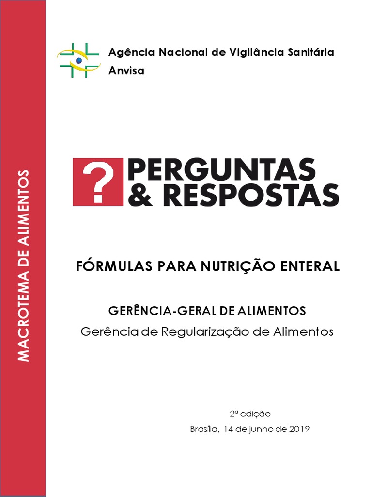 Perguntas & Respostas - Fórmulas para Nutrição Enteral | PDF ...